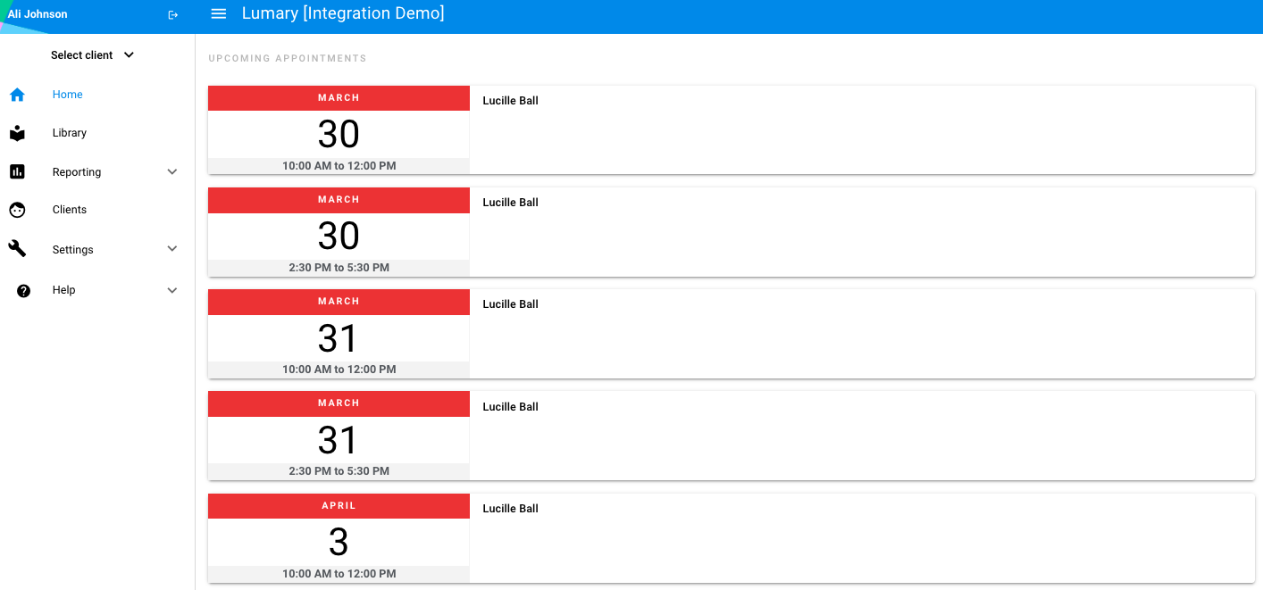 How to View Lumary Scheduled Sessions in Hi Rasmus